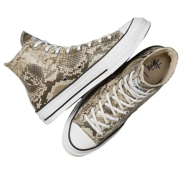 CONVERSE X Stussy Chuck 70 Hi "snakeskin" Lace-up High Top Sneakers