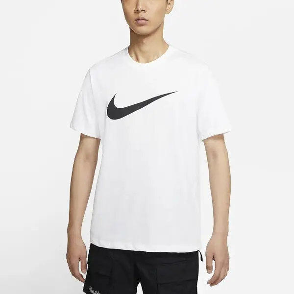 Nike As Nsw Tee Icon Swoosh Casual Sports Round Neck Short Sleeve T-shirt - White