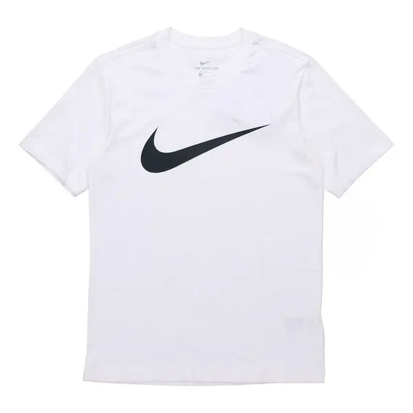 Nike As Nsw Tee Icon Swoosh Casual Sports Round Neck Short Sleeve T-shirt - White