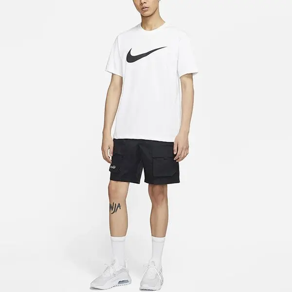 Nike As Nsw Tee Icon Swoosh Casual Sports Round Neck Short Sleeve T-shirt - White
