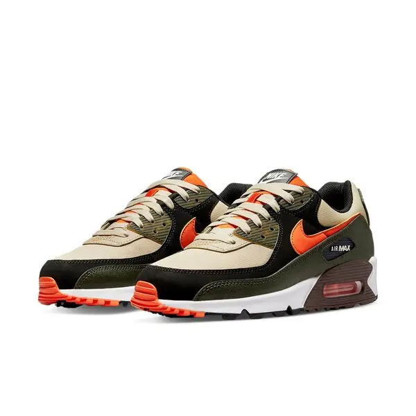 Nike Max 90 "tweed Dark Army" Sneakers - Black/orange/khaki