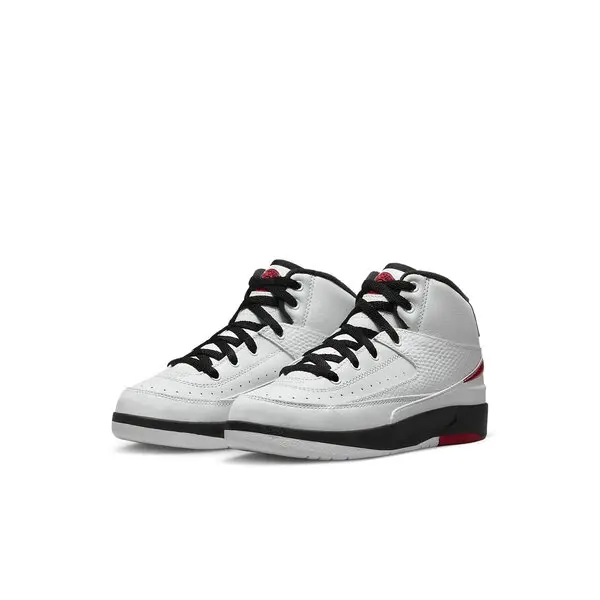 JORDAN 2 Retro High Top Sneakers - White/black/red