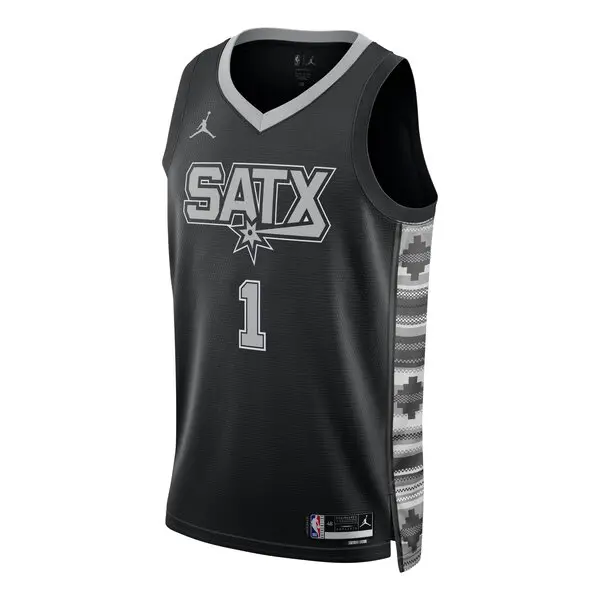 Nike Victor Wembanyama San Antonio Spurs Statement Edition Swingman Jersey #1 - Black/flat Silver