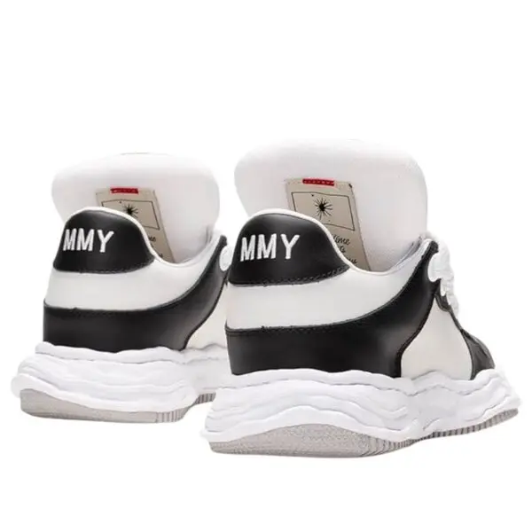 Mihara Yasuhiro Wayne Low Leather Puffer Sneakers - Black/white