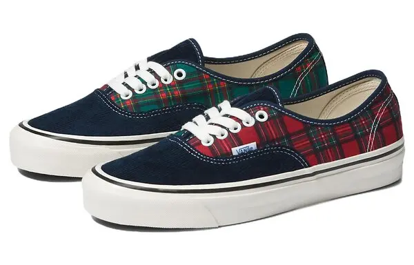 VANS Authentic 44 Dx Anaheim Factory Corduroy Plaid Sneakers - Blue/red/green
