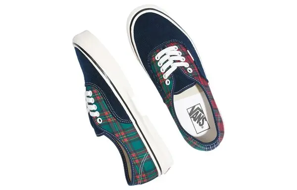 VANS Authentic 44 Dx Anaheim Factory Corduroy Plaid Sneakers - Blue/red/green