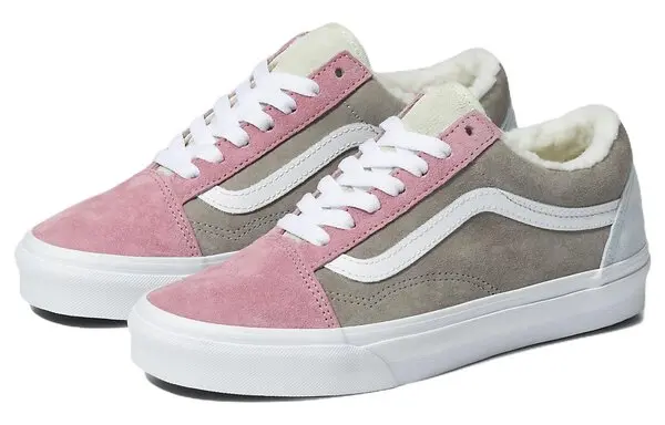 VANS Old Skool Sherpa Low Top Sneakers - Gray/pink
