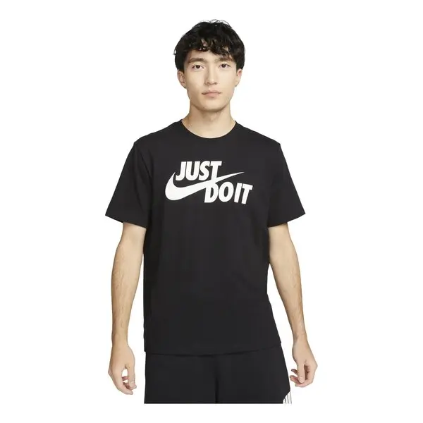 Nike Just Do It Swoosh T-shirt Asia Sizing 'black White - Black/white