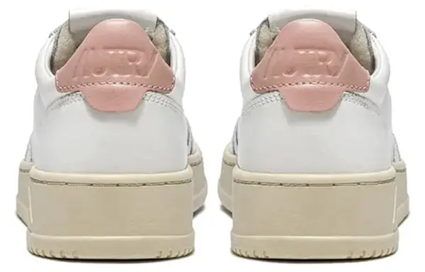 AUTRY Medalist Leather Low Top Sneakers - White/pink