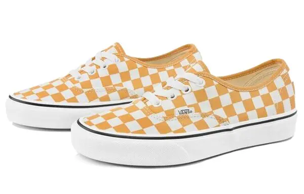 VANS Authentic Checkerboard Low Top Sneakers - Yellowwhite