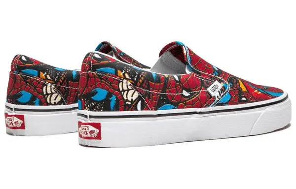 VANS Marvel X Slip-on "spiderman" Graphic Canvas Sneakers - Red/blue