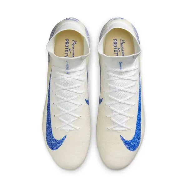Nike Mercurial Superfly Elite Blueprint Fg High Top Soccer Cleats - White/blue