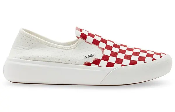 VANS Comfycush Slip-on Sneakers - White/red