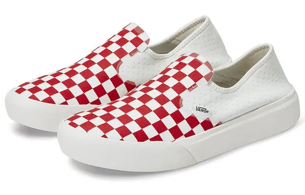VANS Comfycush Slip-on Sneakers - White/red