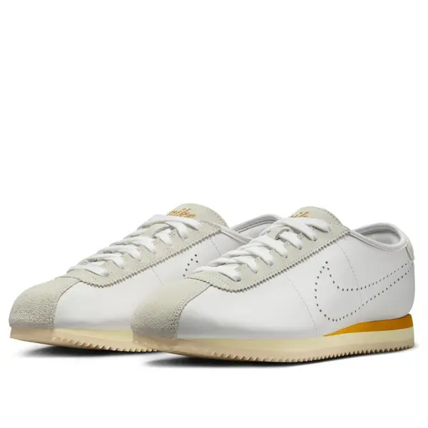 Nike Cortez Perforated Swoosh Sneakers - White/bronze/light Bone