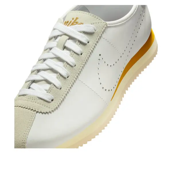 Nike Cortez Perforated Swoosh Sneakers - White/bronze/light Bone