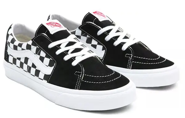 VANS Sk8-low Checkerboard Lace-up Sneakers - Black