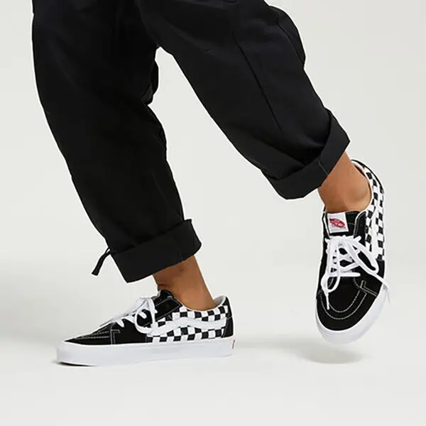 VANS Sk8-low Checkerboard Lace-up Sneakers - Black