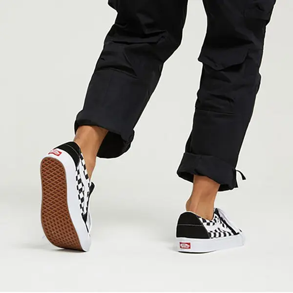 VANS Sk8-low Checkerboard Lace-up Sneakers - Black