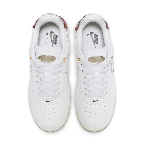 Nike Force 1 Low "white Multi Patch" Sneakers - White/black/red