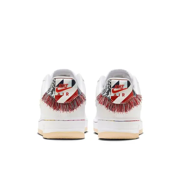 Nike Force 1 Low "white Multi Patch" Sneakers - White/black/red