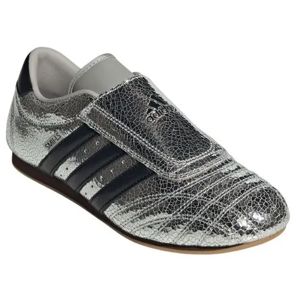 Adidas Taekwondo Metallic Silver Athletic Sneakers - Metallic Silver/black