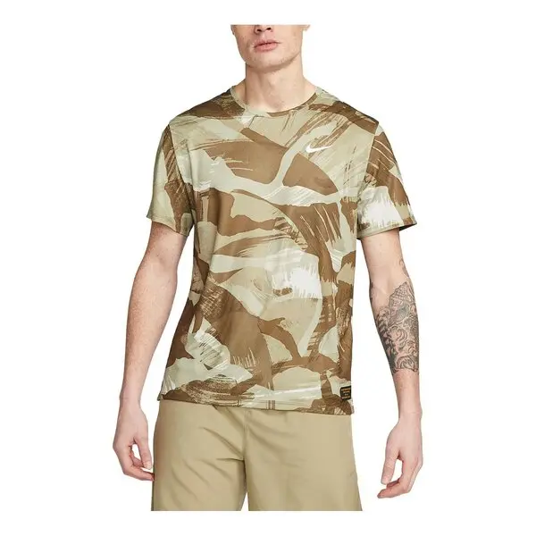 Nike Dri-fit Miler Camouflage Running T-shirt - Brown/multi-color