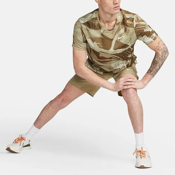 Nike Dri-fit Miler Camouflage Running T-shirt - Brown/multi-color