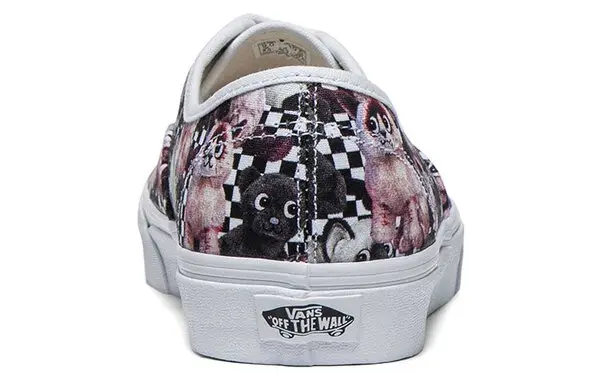 VANS Authentic 'black Pink' Graphic Print Low Top Sneakers - Black/pink