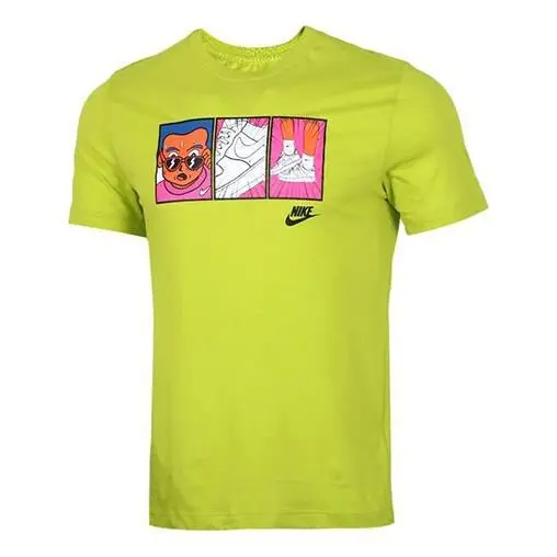 Nike Applique T-shirt 'green - Green/black