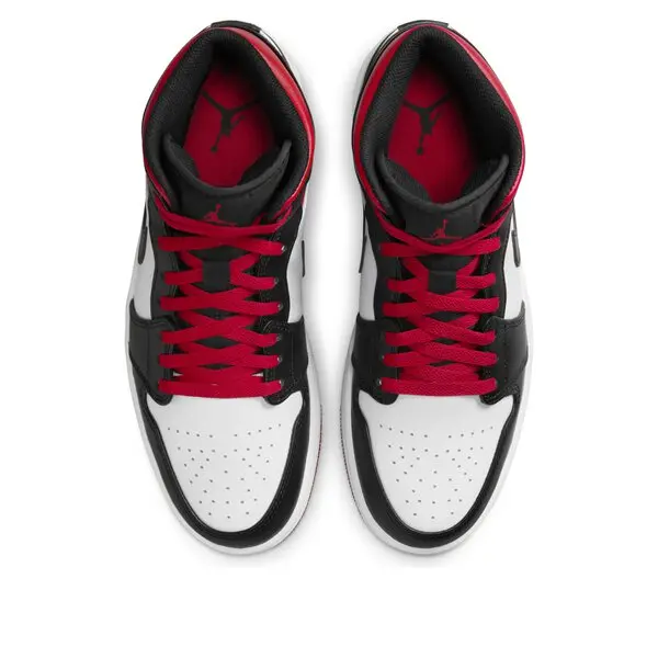 JORDAN 1 Mid Sneakers - Black/white/red