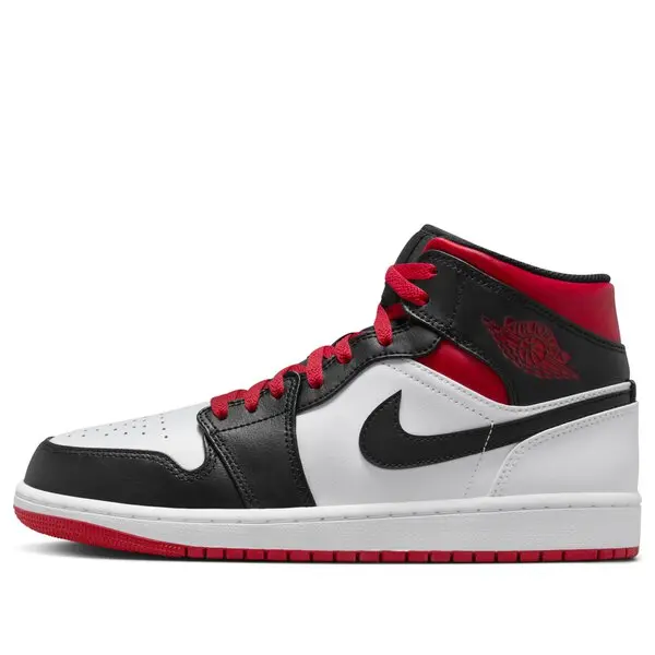 JORDAN 1 Mid Sneakers - Black/white/red