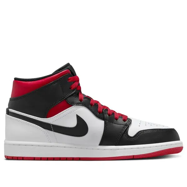 JORDAN 1 Mid Sneakers - Black/white/red