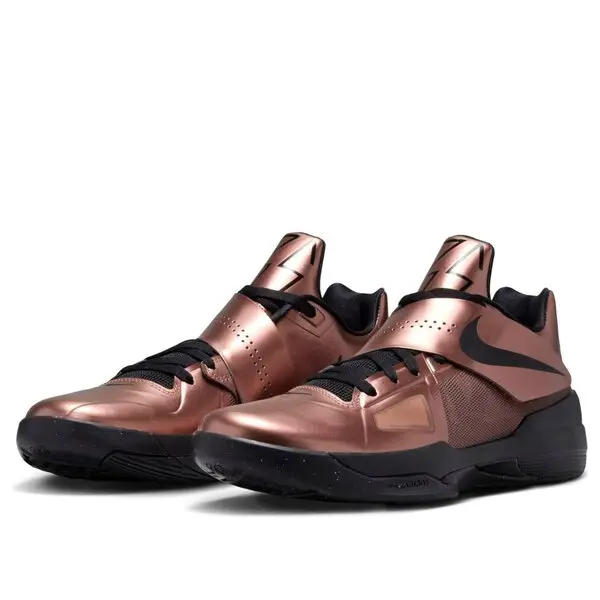Nike Kd 4 "christmas" Metallic Bronze Athletic Sneakers - Metallic Copper/black