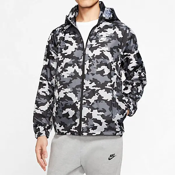 Nike Camouflage Pattern Hooded Zipper Jacket