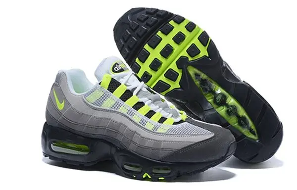 Nike Max 95 Og 'neon' 2015 Athletic Sneakers - Black/volt-medium Ash-dk Pwtr
