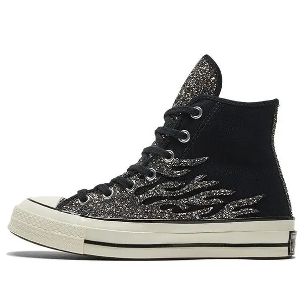 CONVERSE Chuck 70 High Archival Glitter Flame Sneakers - Black