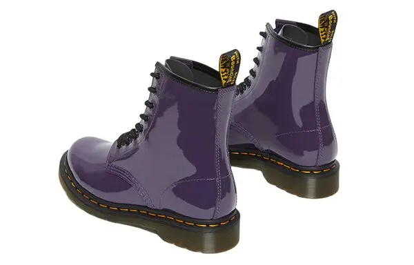 Dr. Martens Patent Leather Lace Up Boots - Blackpurple