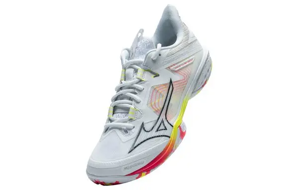 Mizuno Wave Claw Neo Ii "white Flame" Sneakers - White/red/yellow