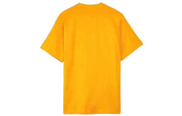 Nike Solo Swoosh Small Label Logo Solid Color Sports Round Neck Short Sleeve Gold T-shirt - Orange
