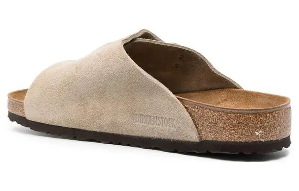 BIRKENSTOCK Zurich Suede Leather Sandals - Grey/caramel