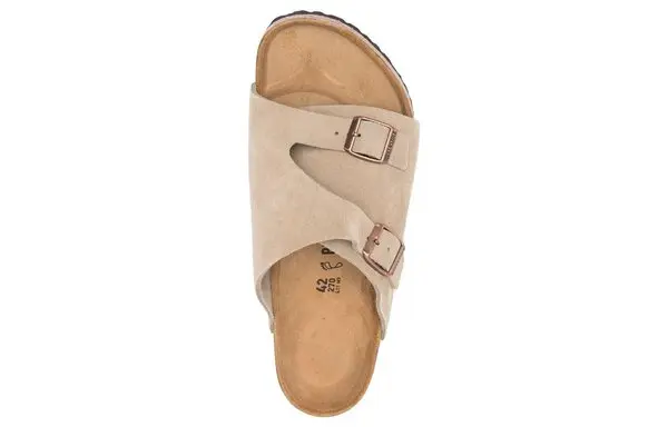 BIRKENSTOCK Zurich Suede Leather Sandals - Grey/caramel