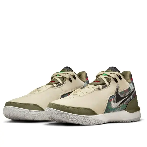 Nike Zoom Lebron Nxxt Gen 'faze Clan' Athletic Sneakers - Light Cream/black/medium Olive