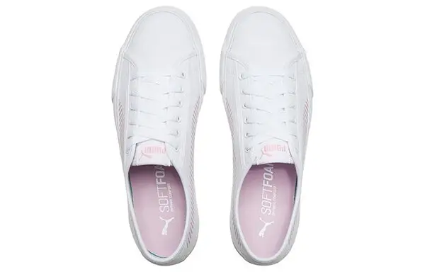 PUMA Bari Lace Up Sneakers - White/pink