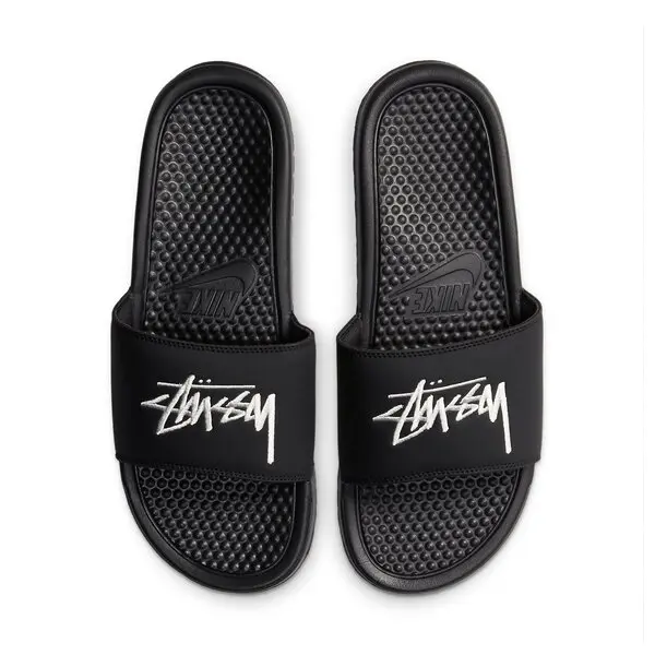Nike X Stussy Benassi Slides - Black