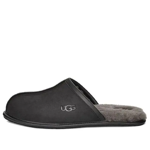 UGG Scuff Leather Slipper - Black