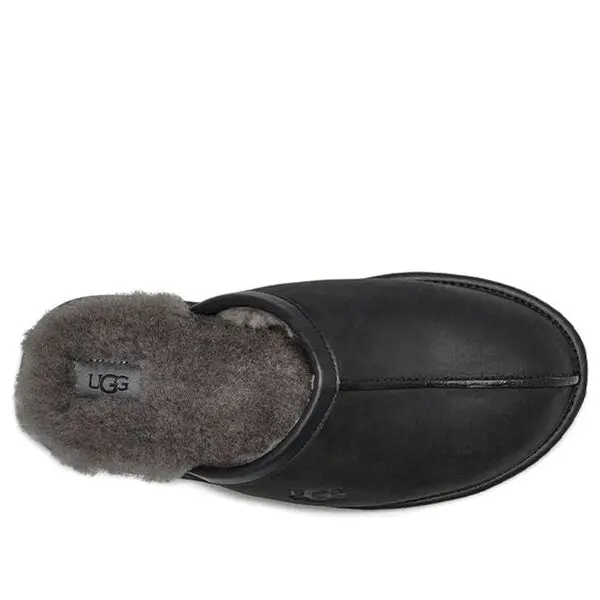 UGG Scuff Leather Slipper - Black