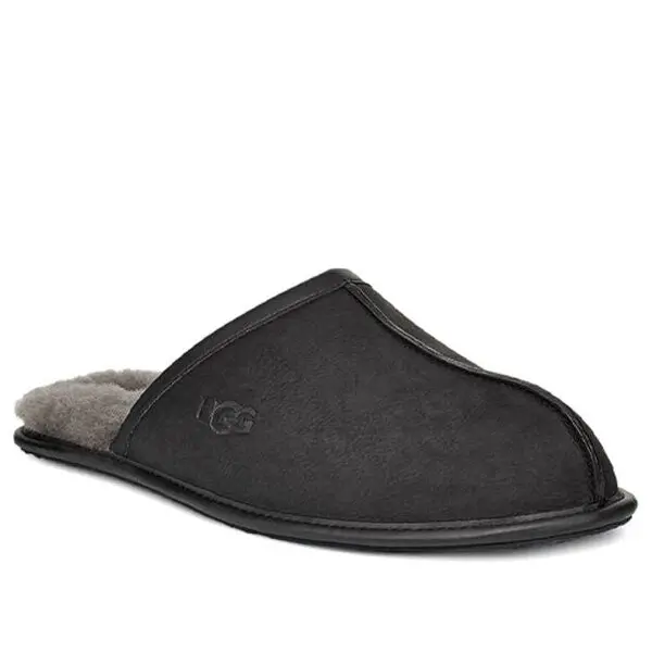 UGG Scuff Leather Slipper - Black
