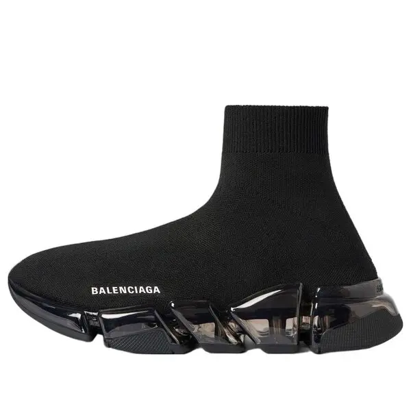 Balenciaga Speed 2.0 Clear Sole Sock Sneakers - Black