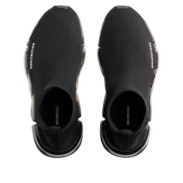 Balenciaga Speed 2.0 Clear Sole Sock Sneakers - Black